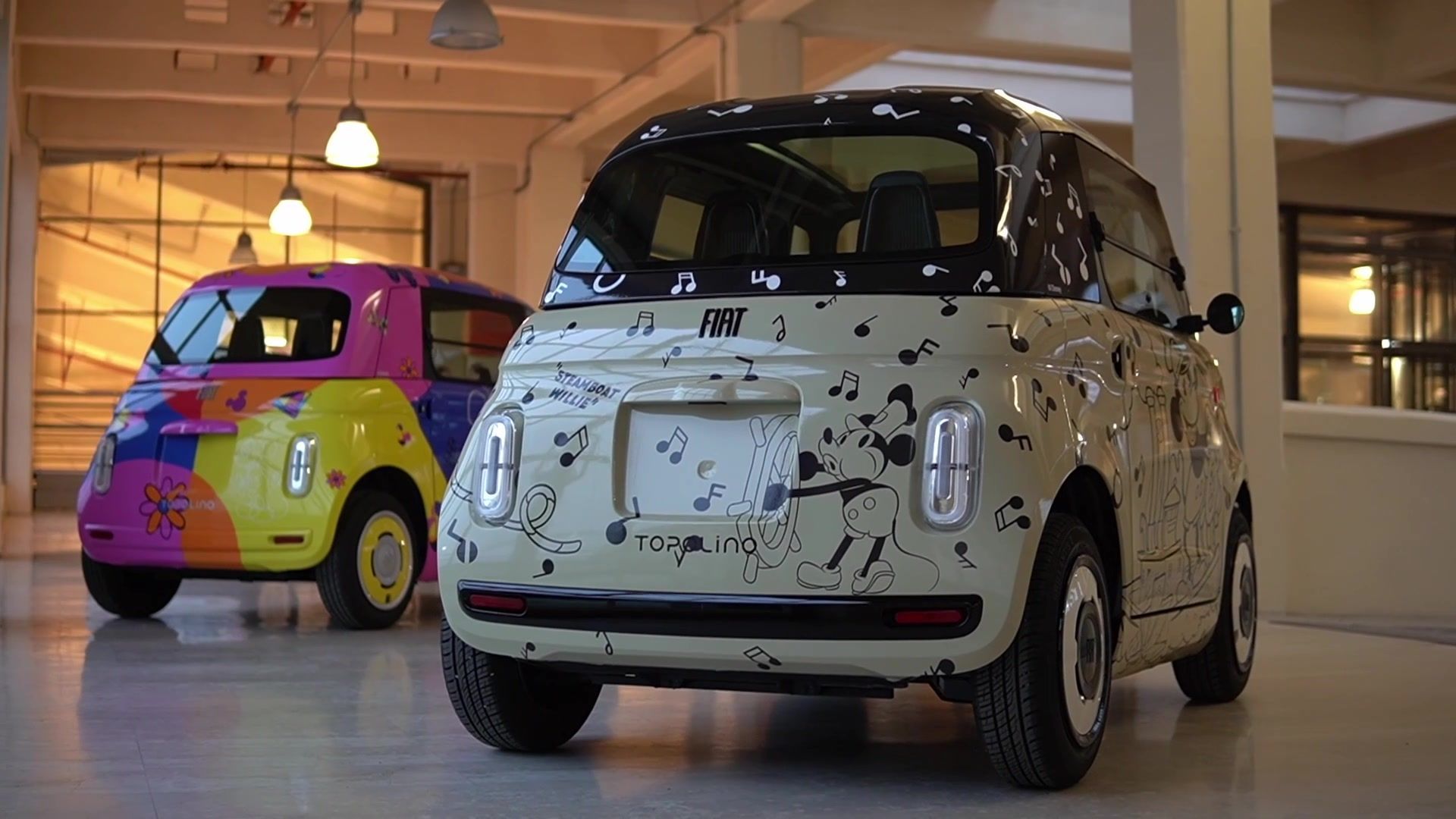 Fiat Topolino one-offs dedicated to Mickey Mouse color the North ramp ...