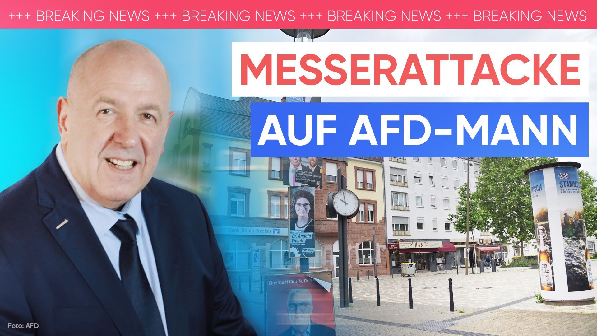 Erneut Messerattacke in Mannheim: AfD-Kandidat verletzt